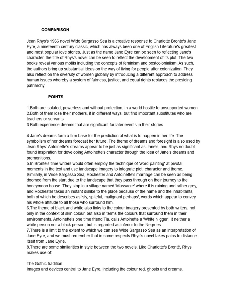 Jane Eyre vs. Wide Sargasso Sea | PDF | Jane Eyre