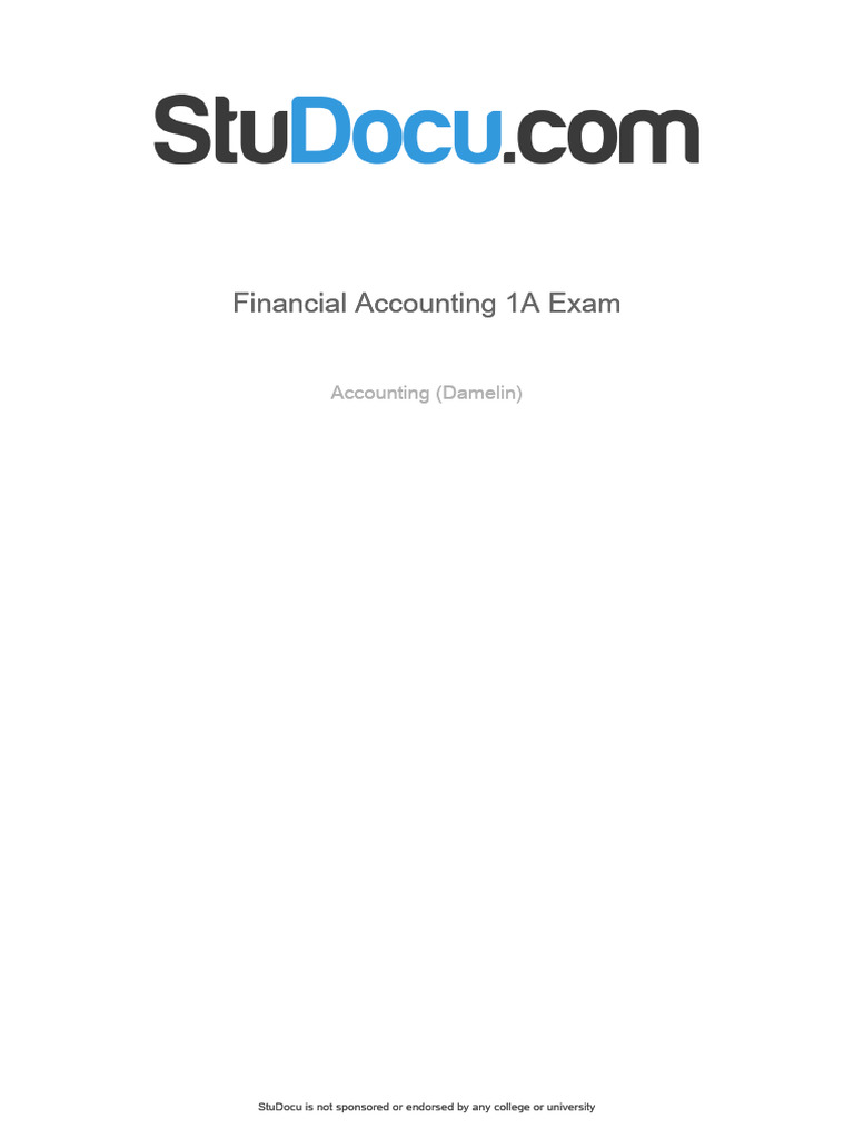 Financial Accounting 1A Exam Guide | PDF | Debits And Credits ...