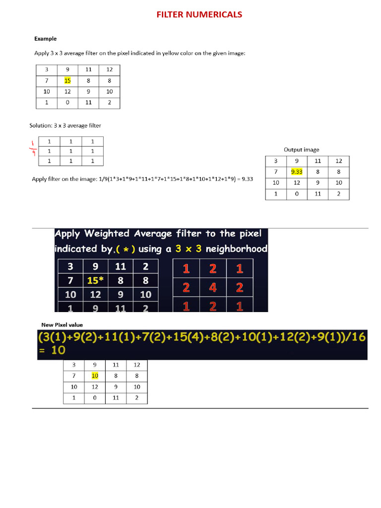 FILTER NUMERICALS | PDF