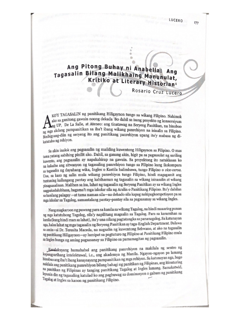 Ang Pitong Buhay Ni Anabella | PDF
