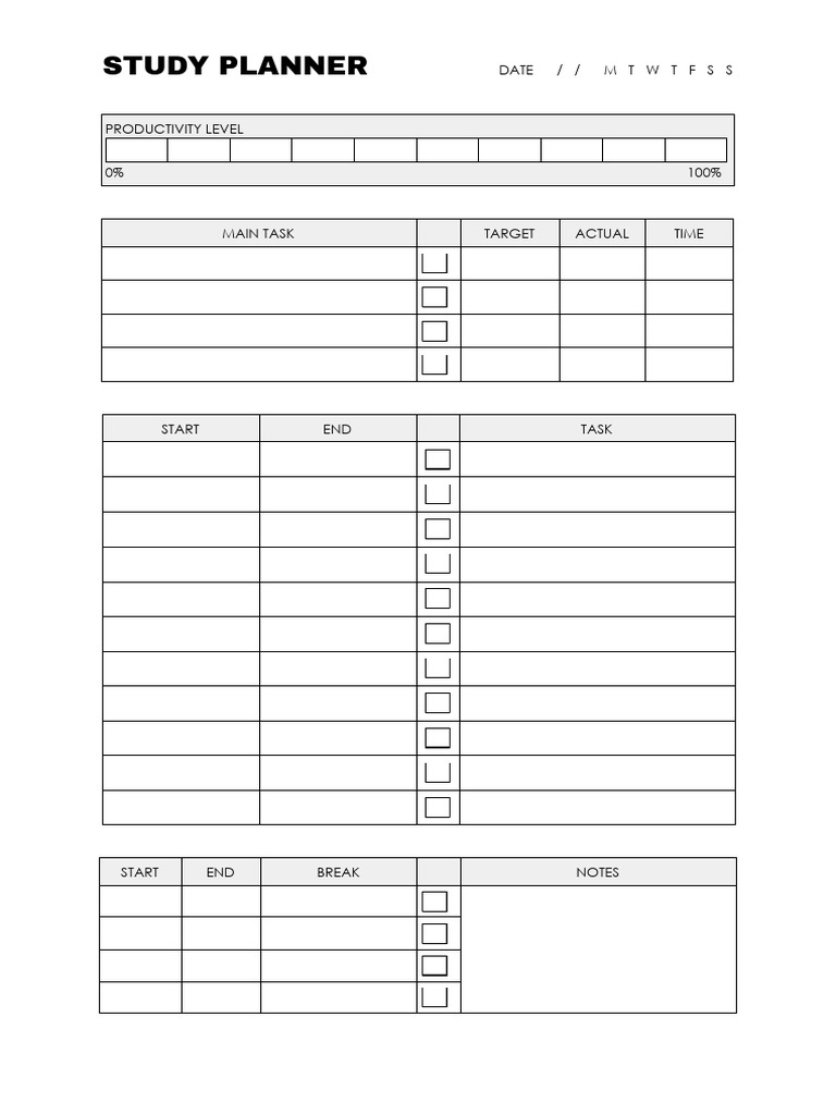 Pomodoro Study Planner | PDF