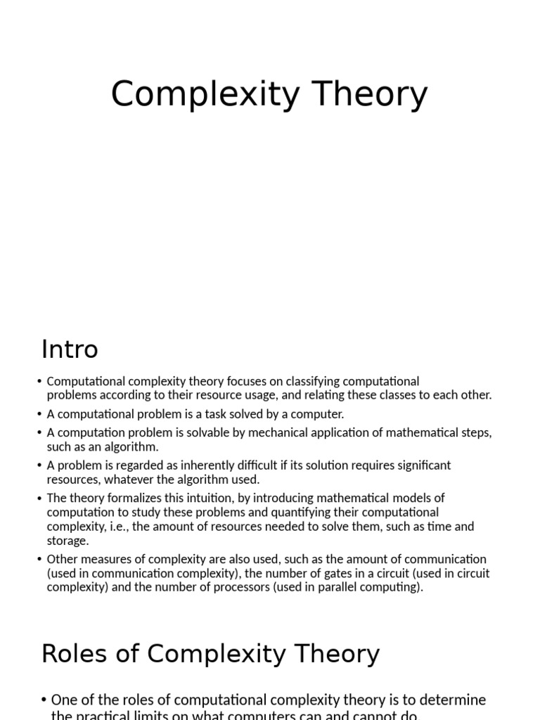 Lecture 4 Complexity Theory Pdf Computational Complexity Theory Time Complexity