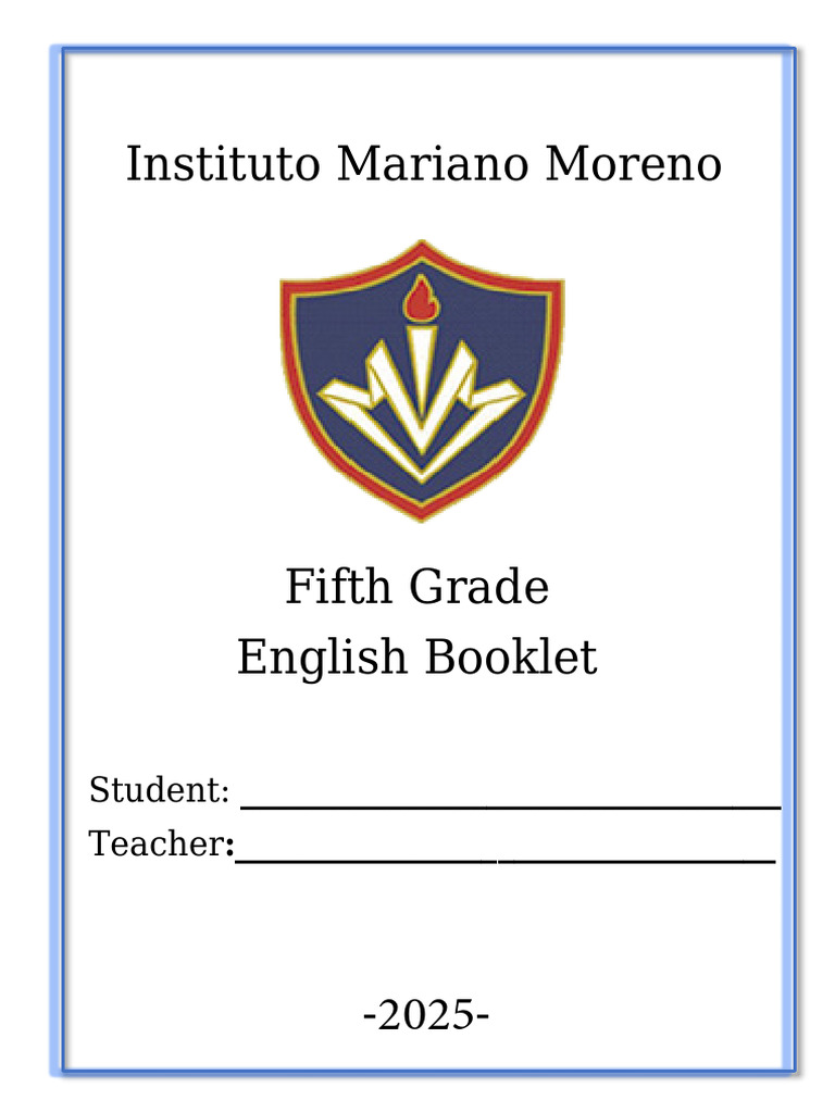 Booklet 5th Grade 2025 | PDF