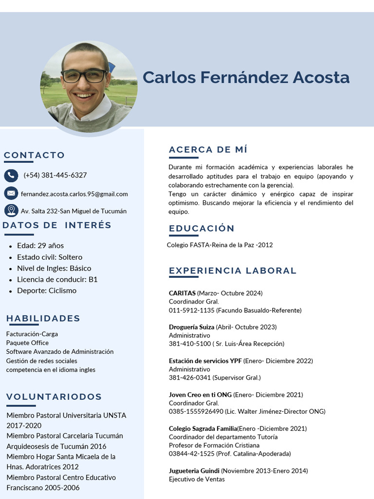 CV Carlos Fernandez Acosta | PDF