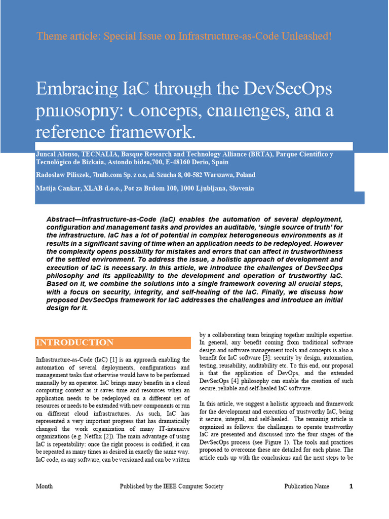Embracing IaC Through The DevSecOps Philosophy Con | PDF | Computer Security | Security