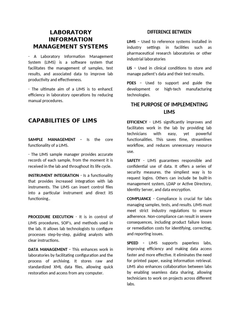 Laboratory Information Management Systems | PDF | Computing | Business