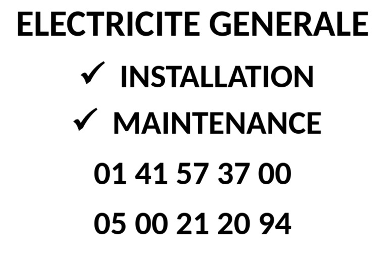 Electricité Générale Services | PDF