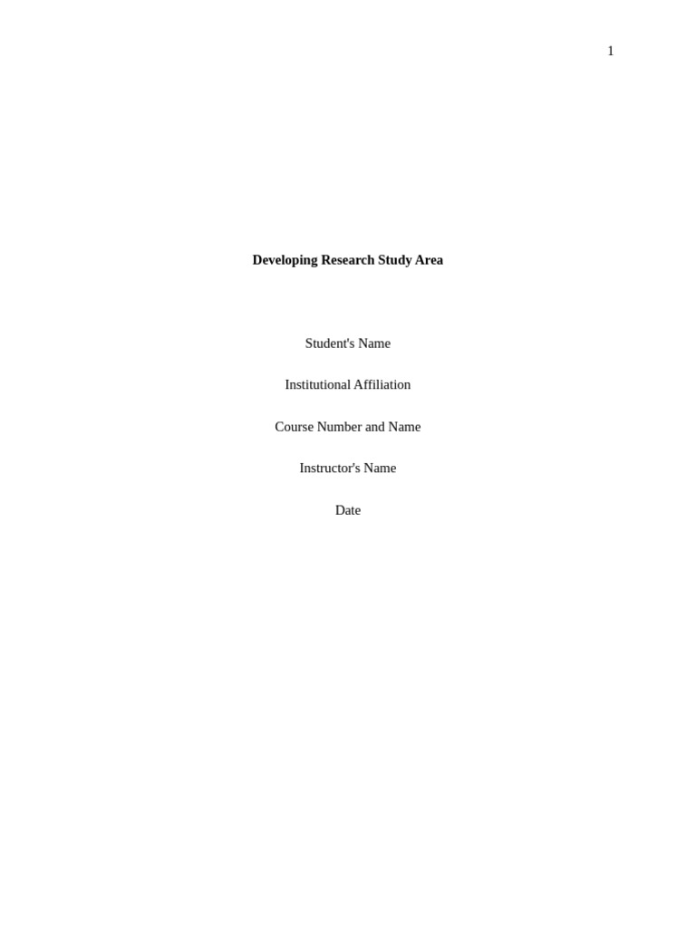 Developing Research Study Area | PDF | Health Equity | Health Care