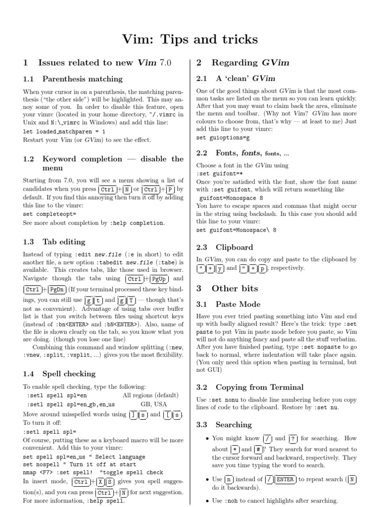 Vim Tips and Trick | PDF | Computer Programming | Areas Of Computer Science
