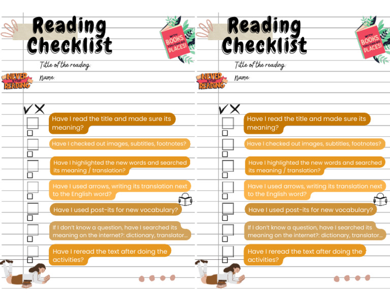 Effective Reading Checklist Guide | PDF