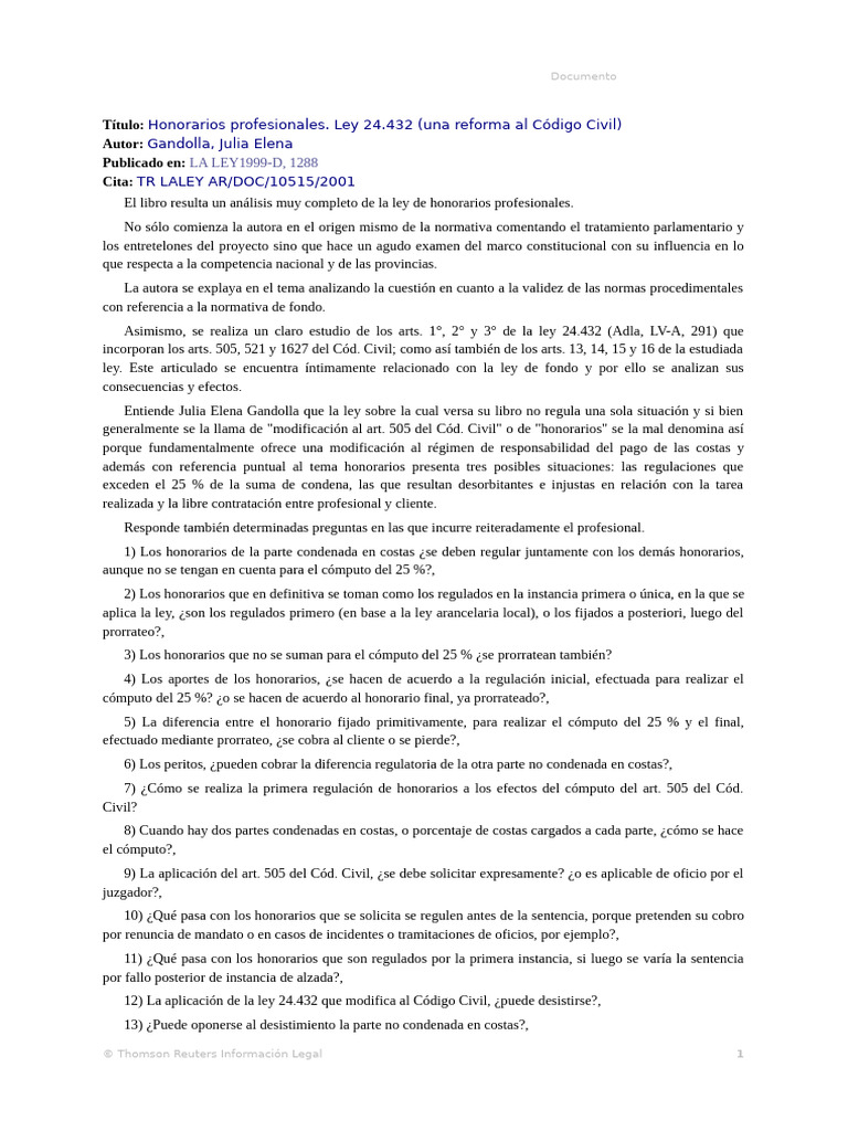 Gandolla Profesionales y Emolumentos Codigo | PDF | Justicia | Crimen y ...