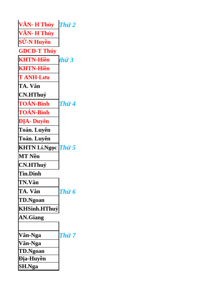 VĂN-H Thủy VĂN- H Thủy SỬ-N Huyền GDCD-T Thủy KHTN-Hiền KHTN-Hiền T ANH-Lưu | PDF
