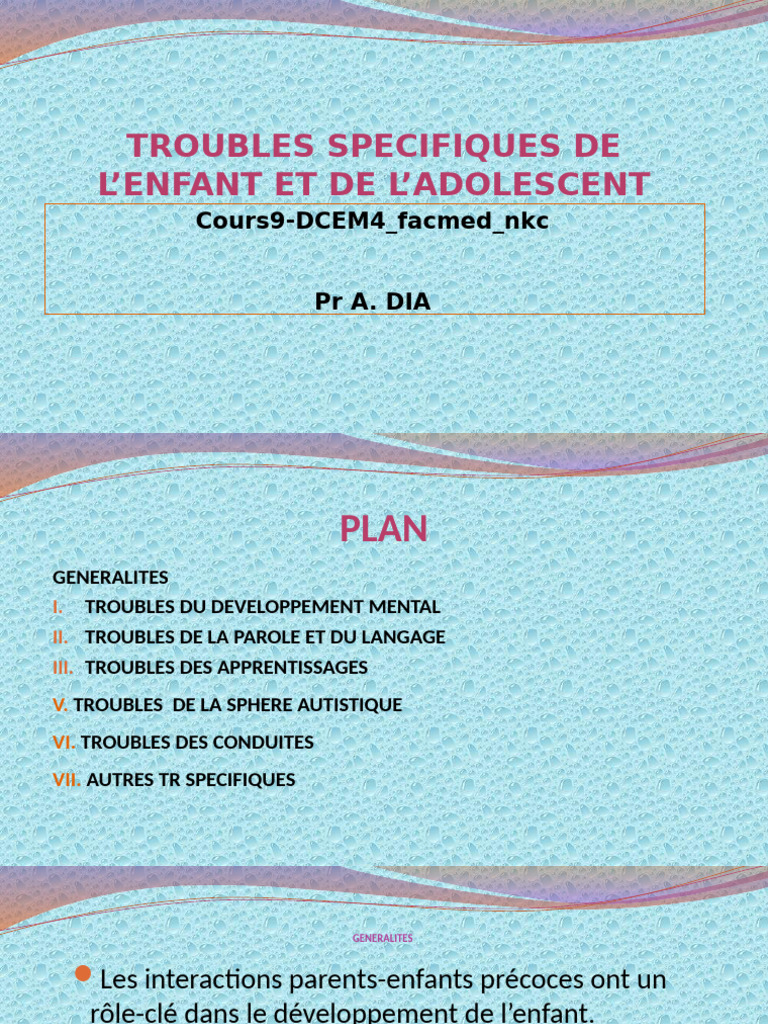 Cours9 - Troubles Neurodeveloppementaux 4 | PDF | Trouble du déficit de l'attention avec ou sans ...