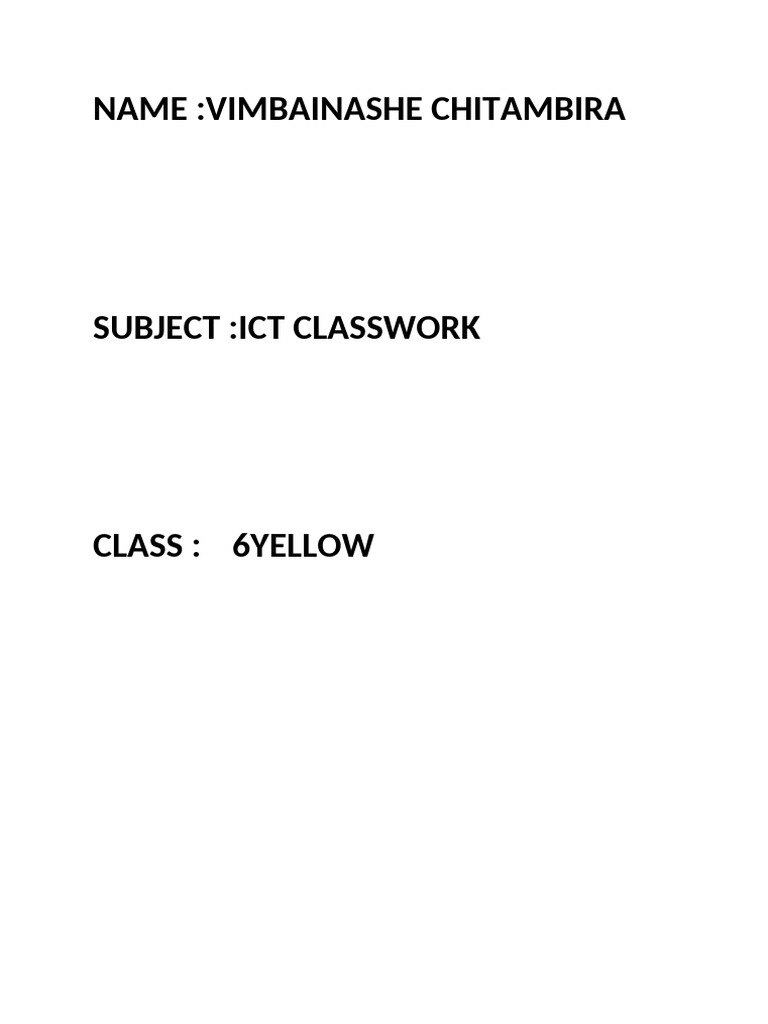 Ict Classwork | PDF
