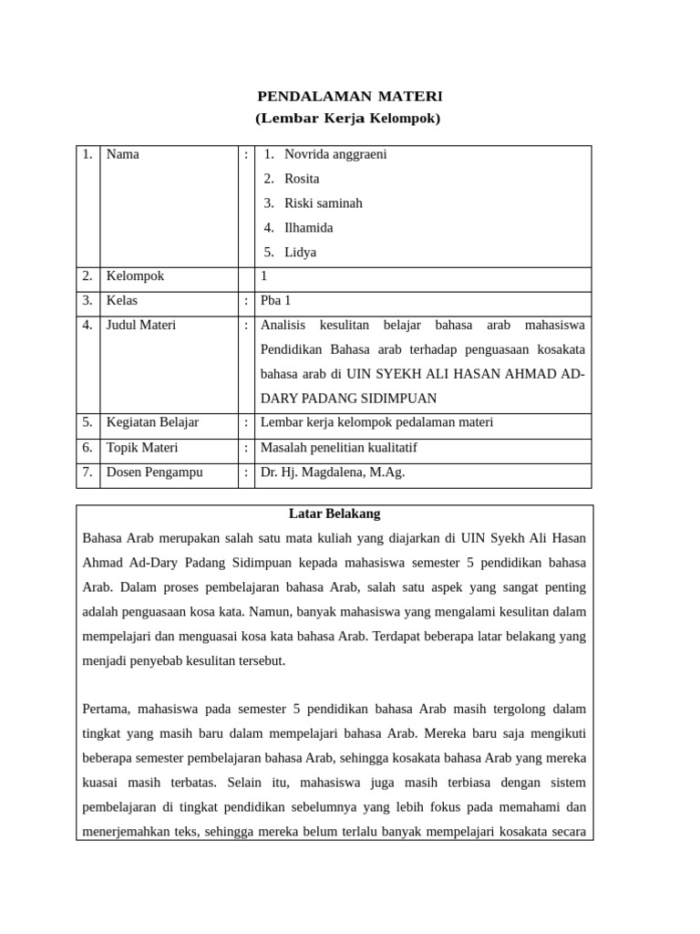 LKK 4 Kelompok 1 | PDF