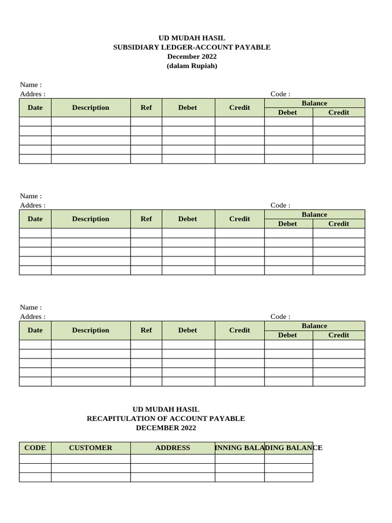 Subsidiary Ledger-Ud MH Plus Recap | PDF