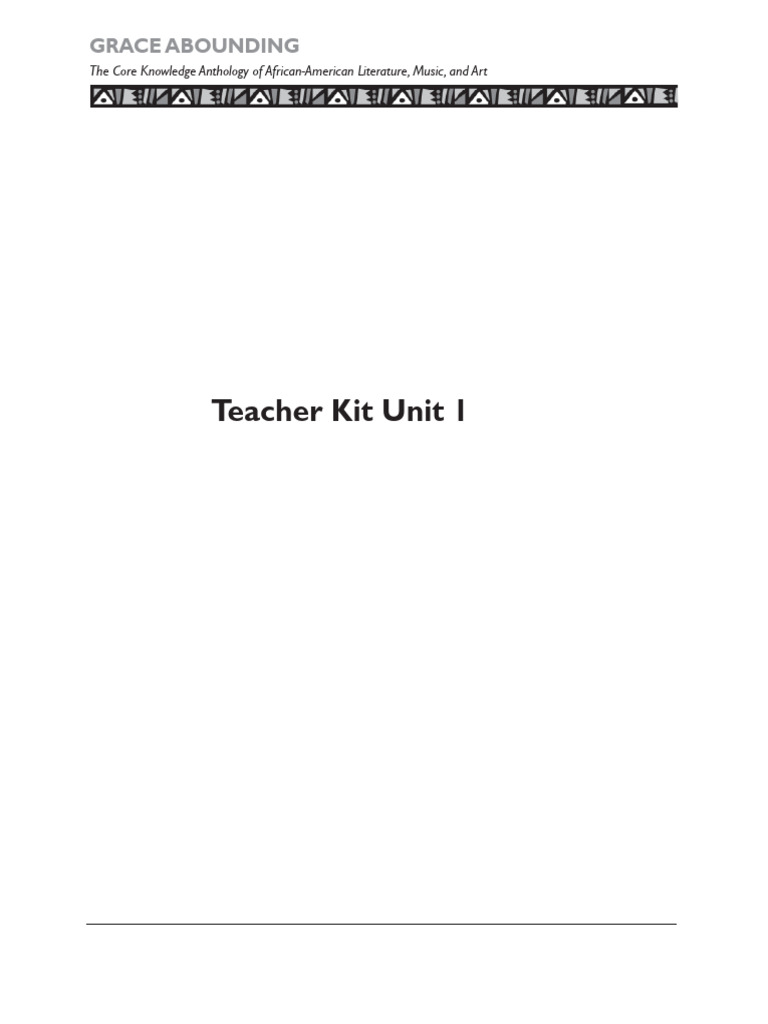 Grace Abounding Unit 1 Teacher Guide | PDF | Clause | Subject (Grammar)