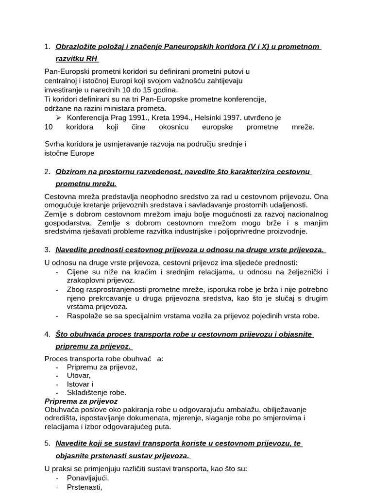 PRIPREMNA PITANJA 2 Kolokvij | PDF