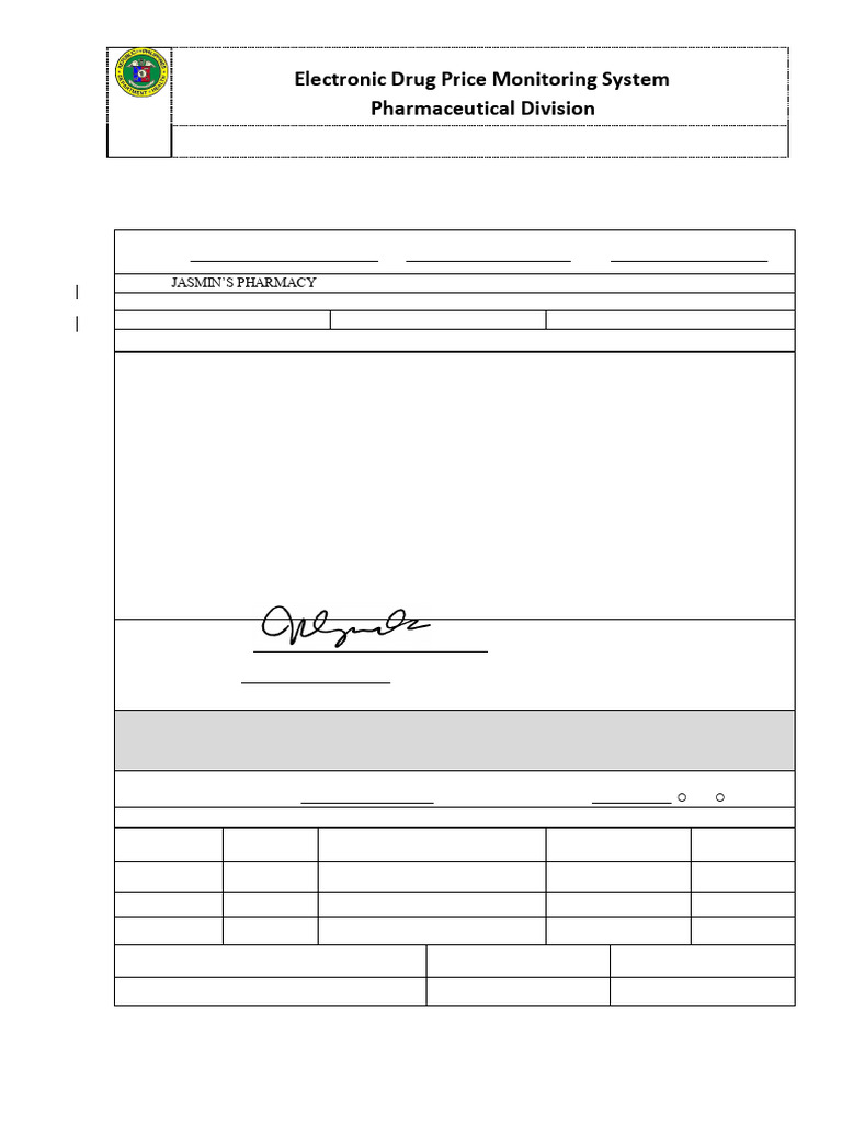 Drug Price Monitoring Request Form | PDF