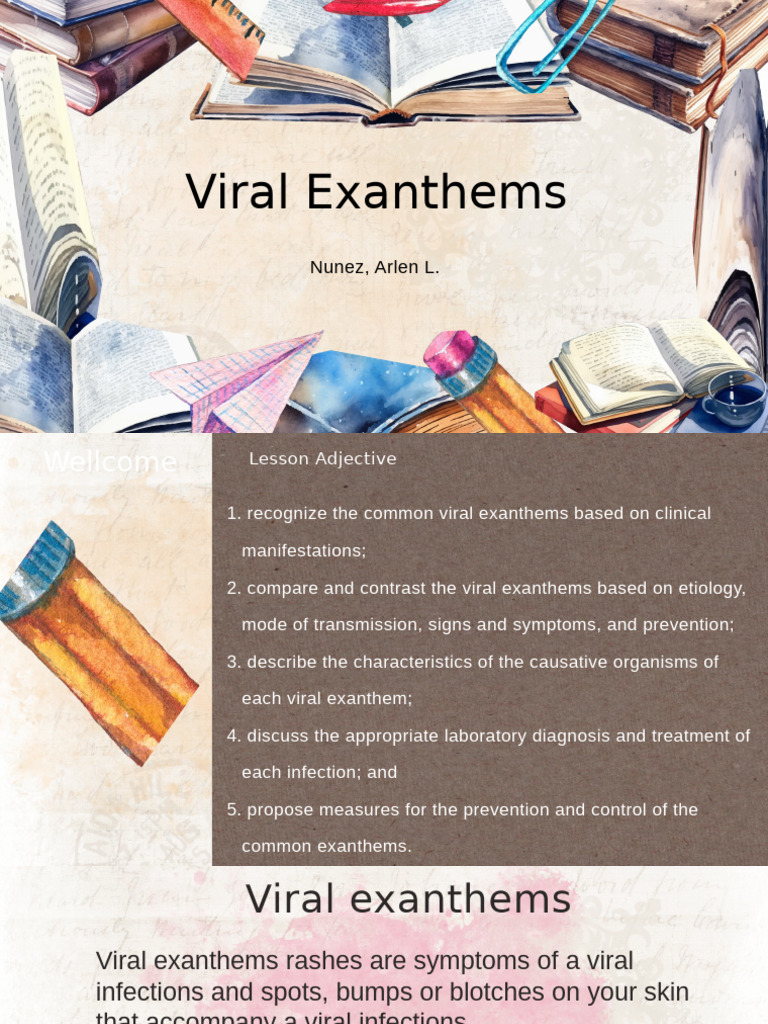 Understanding Viral Exanthems: Types & Treatment | PDF | Measles | Smallpox