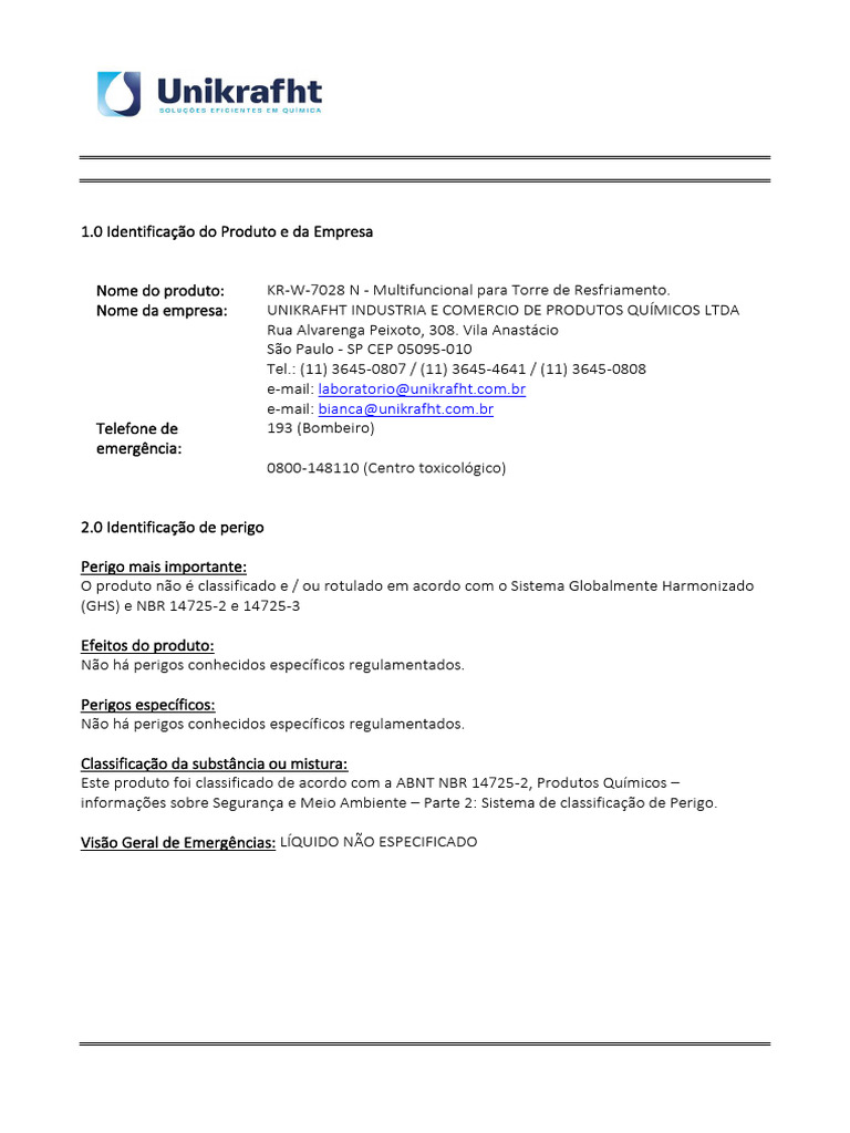 FISPQ do Alumínio 7028 N | PDF | Química