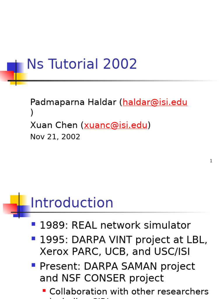 Ns Tutorial Overview and Features | PDF | Computer Network | Internet Architecture