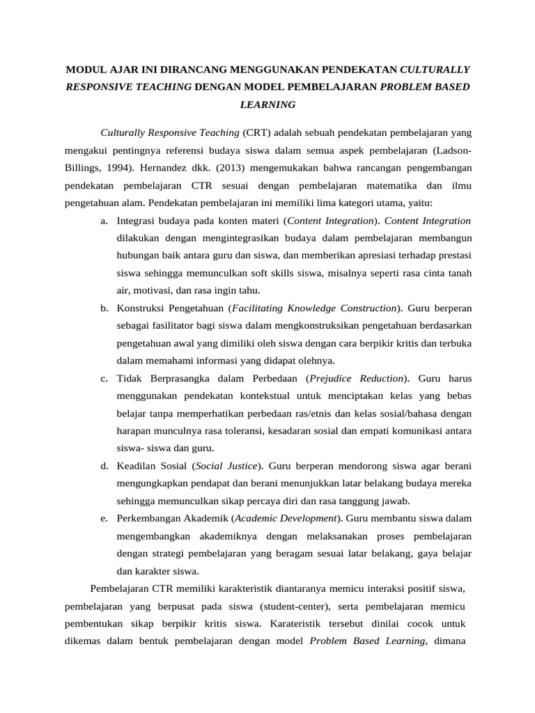 Modul Ajar CRT Untuk Uas Ppae | PDF