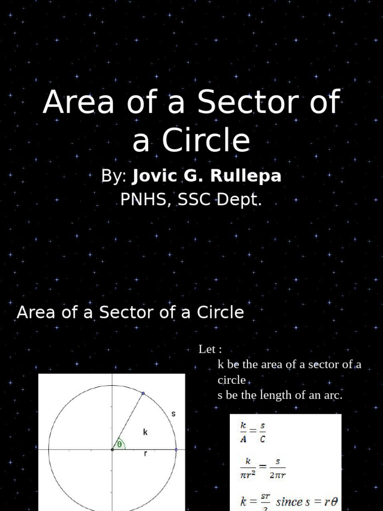 Area of a Sector of a Circle Guide | PDF