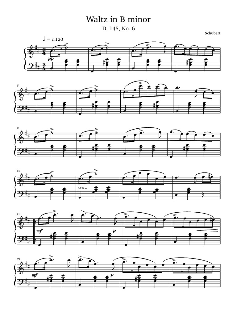 Waltz 5 | PDF | Franz Schubert | Music
