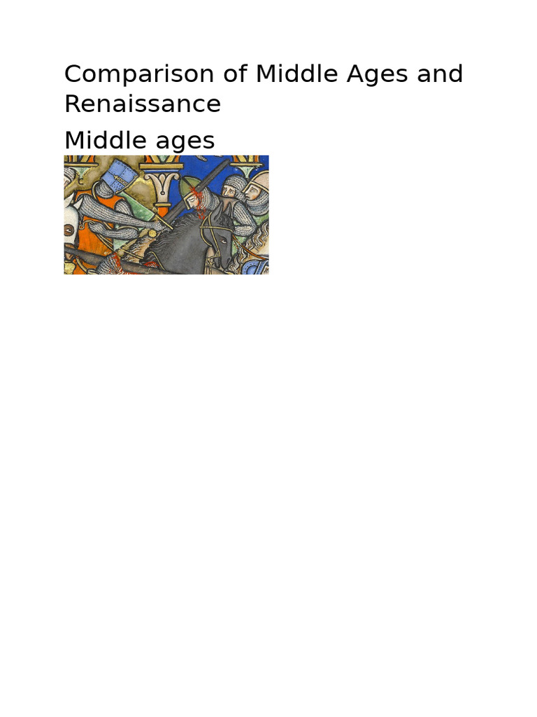 Art Middle Ages and Aer Renaissance Comparison | PDF