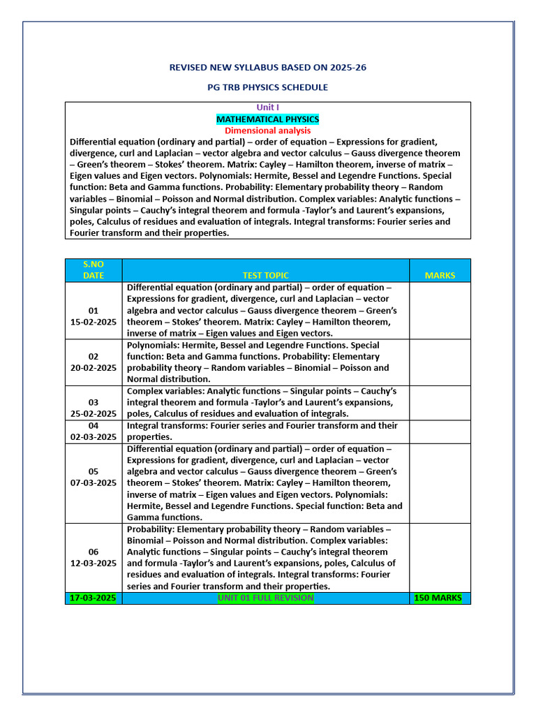 Revise New Syllabus Phy 25-26 | PDF | Hamiltonian Mechanics | Lagrangian Mechanics
