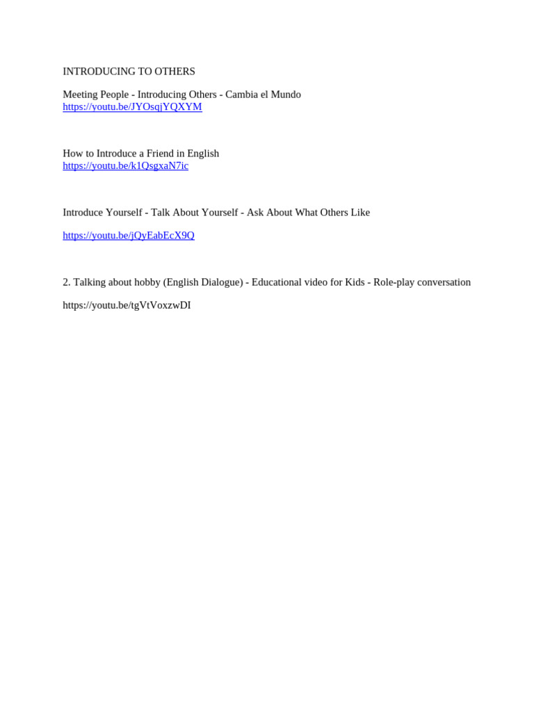 Introducing to Others | PDF