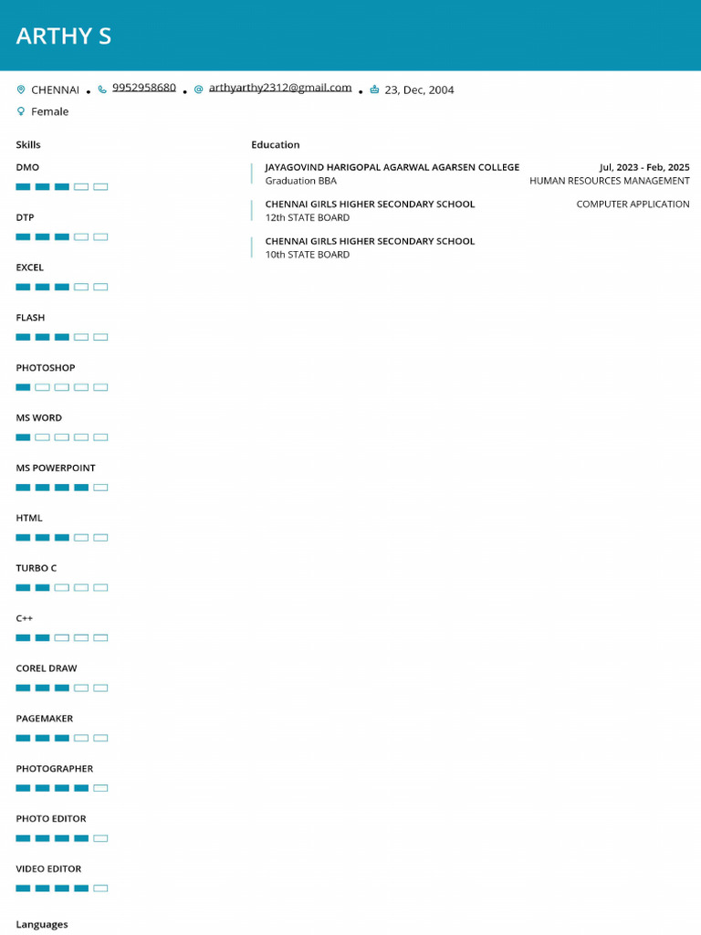 Arthy S | PDF