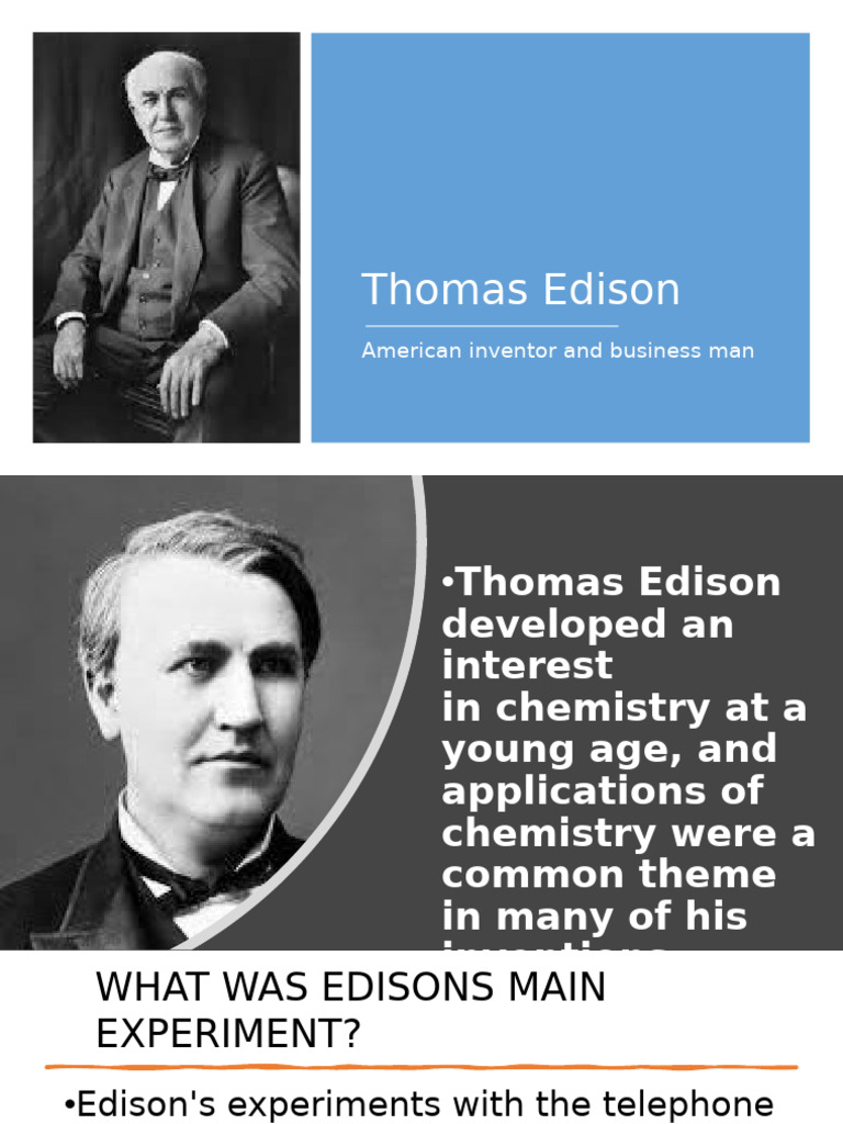 Thomas Edison Scientist | PDF