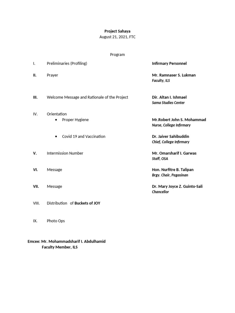 Program PROJECT SAHAYA | PDF