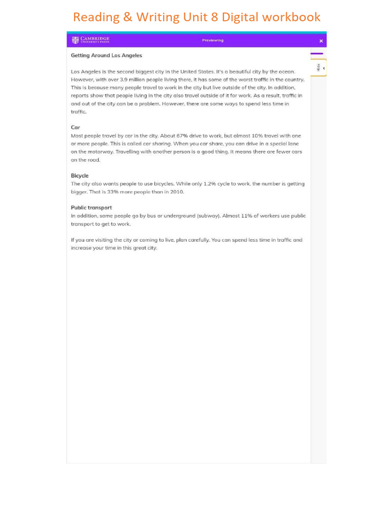 Unit8 WB Cambridge B1 RW | PDF