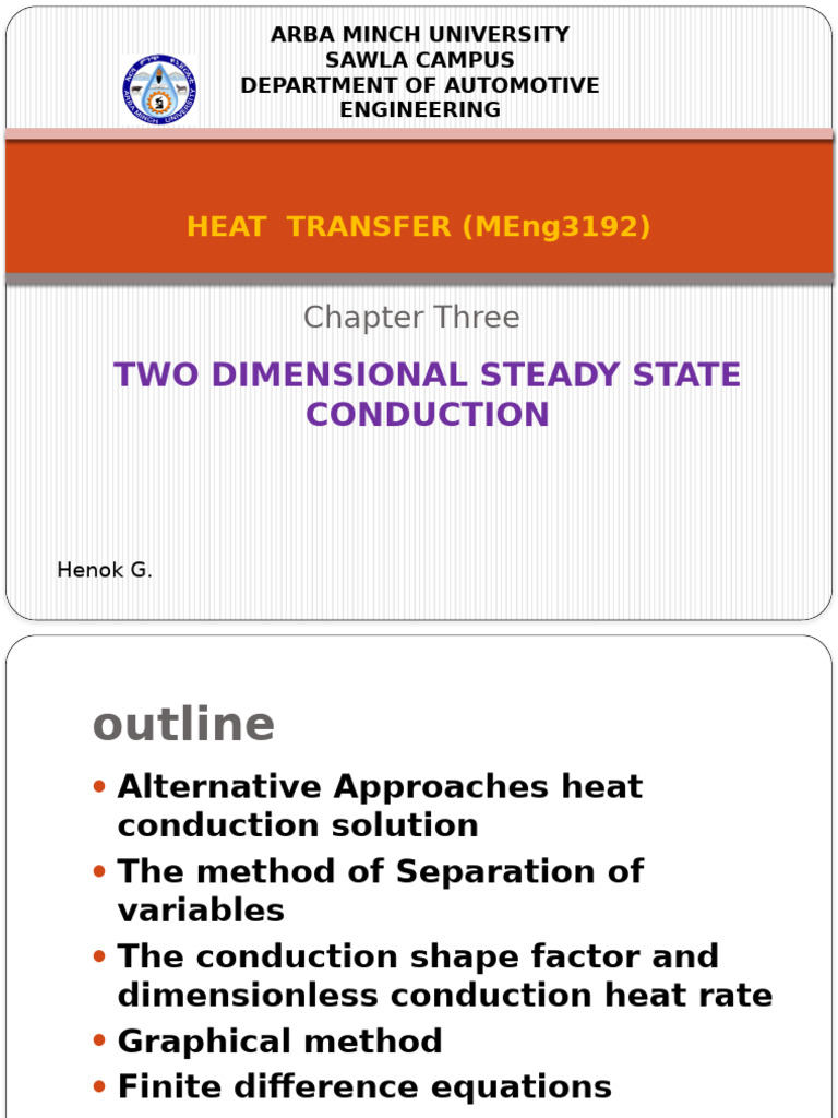 3 Two Dimensional Steady State Conduction | PDF | Equations | Thermal ...