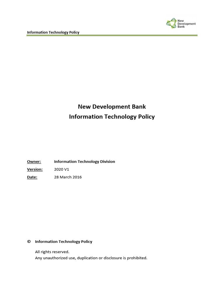 Information Technology Policy | PDF | Information Security | Audit