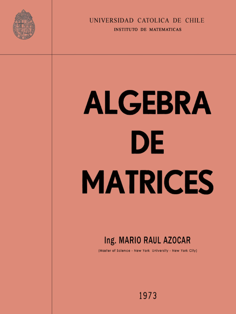 Algebra de Matrices - Mario Raul Azocar | PDF