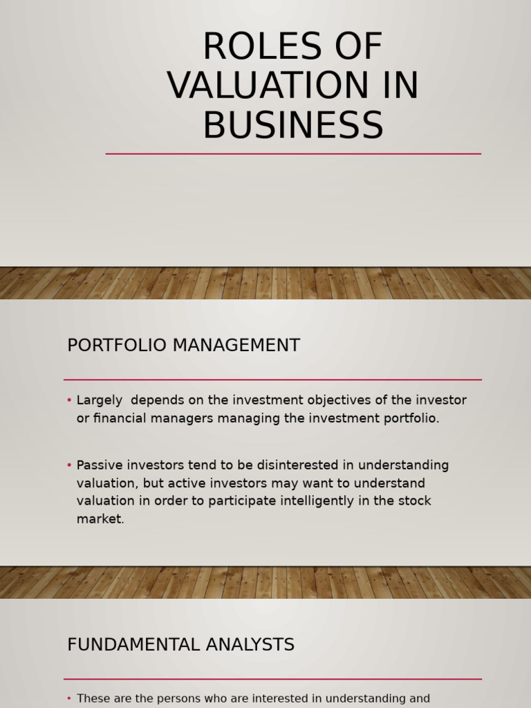 Valuation's Role in Investment Strategies | PDF | Valuation (Finance ...