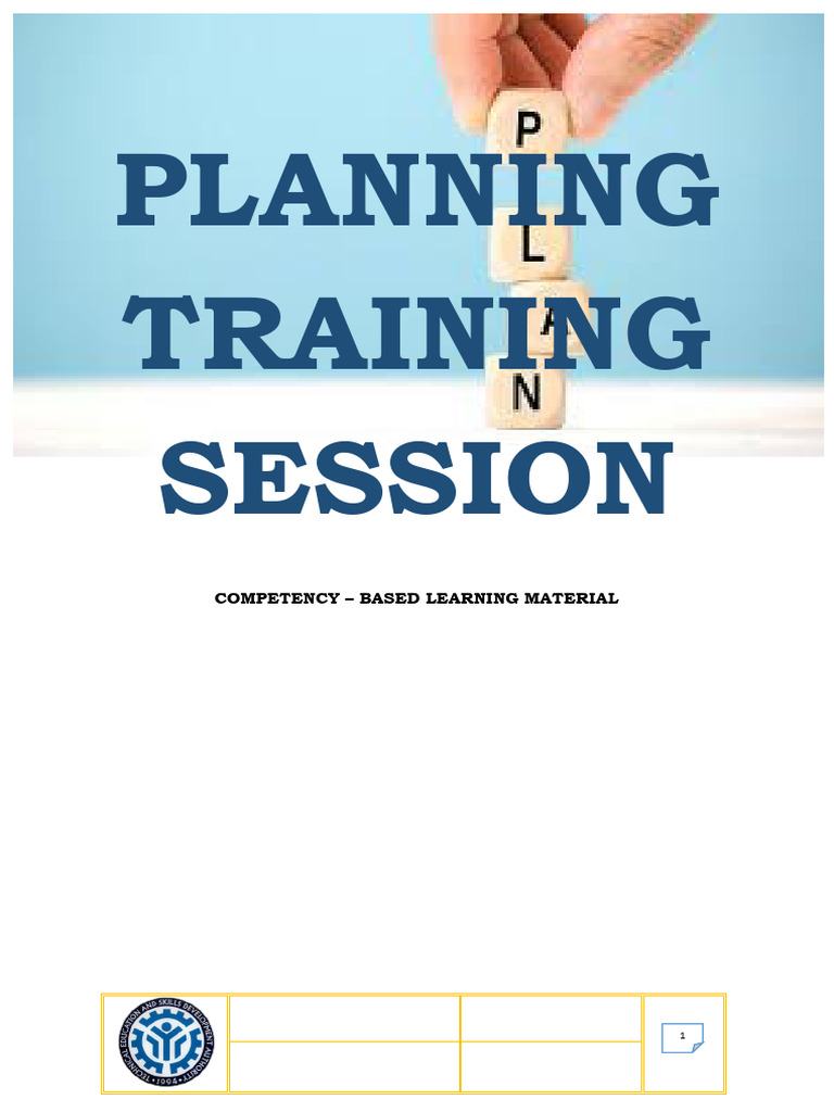 Planning Training Session: Competency - Based Learning Material | PDF ...