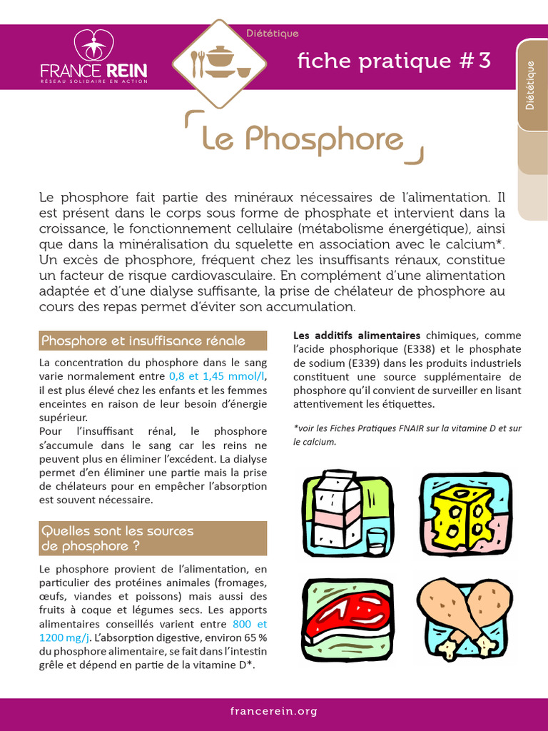 Phosphore et insuffisance rénale | PDF | Calcium | Vitamine D