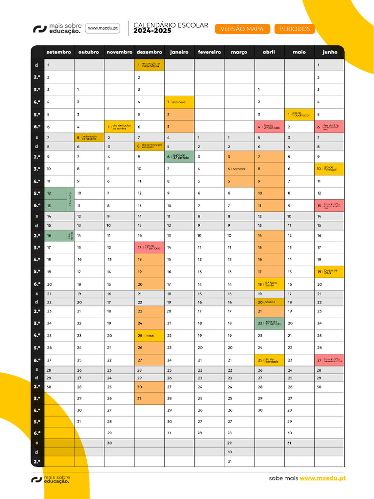 Cal. Esc. 2024 2025 v. Mapa Periodos 1 | PDF