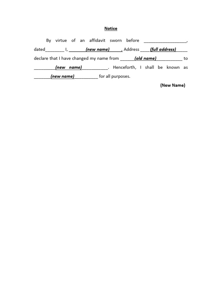 Newspaper Notice Format | PDF