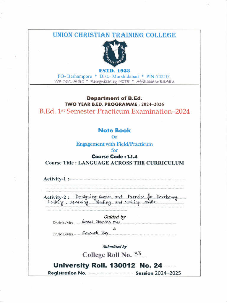 B.Ed practicum 3 | PDF