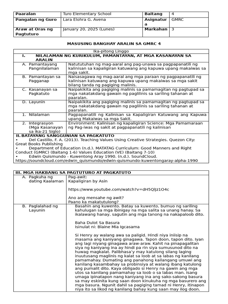 Dlp Gmrc 4 Quarter 3 Week 7 Monday | PDF