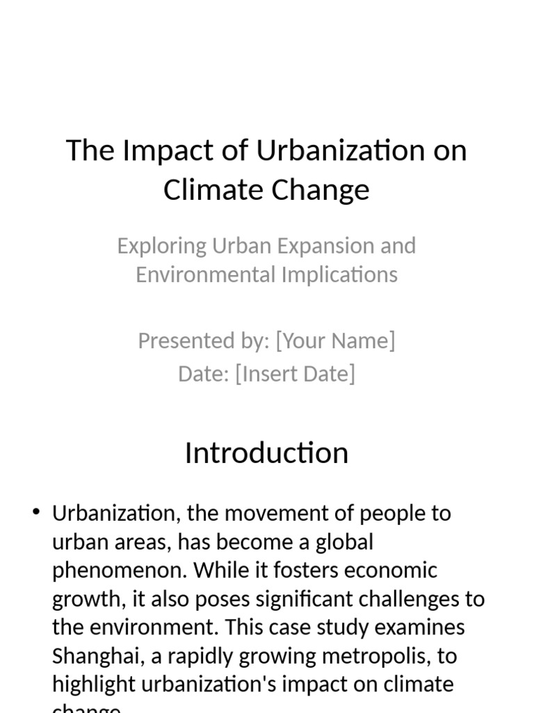 Urbanization's Climate Impact in Shanghai | PDF | Urbanization ...