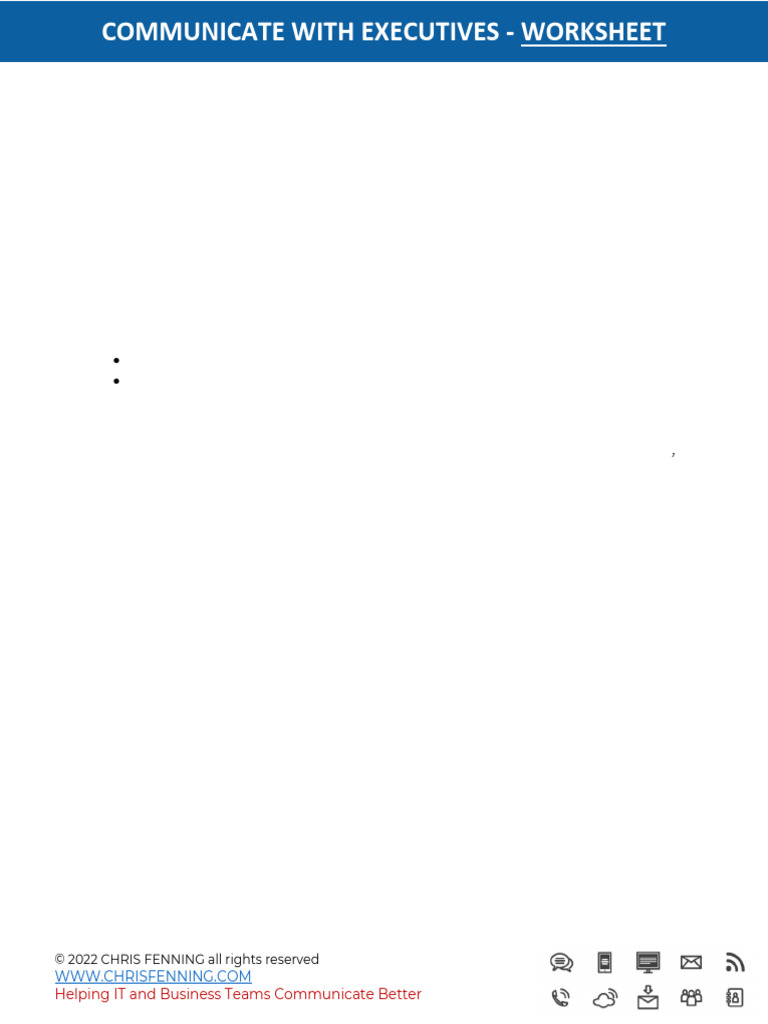 Executive Communication Worksheet | PDF | Communication
