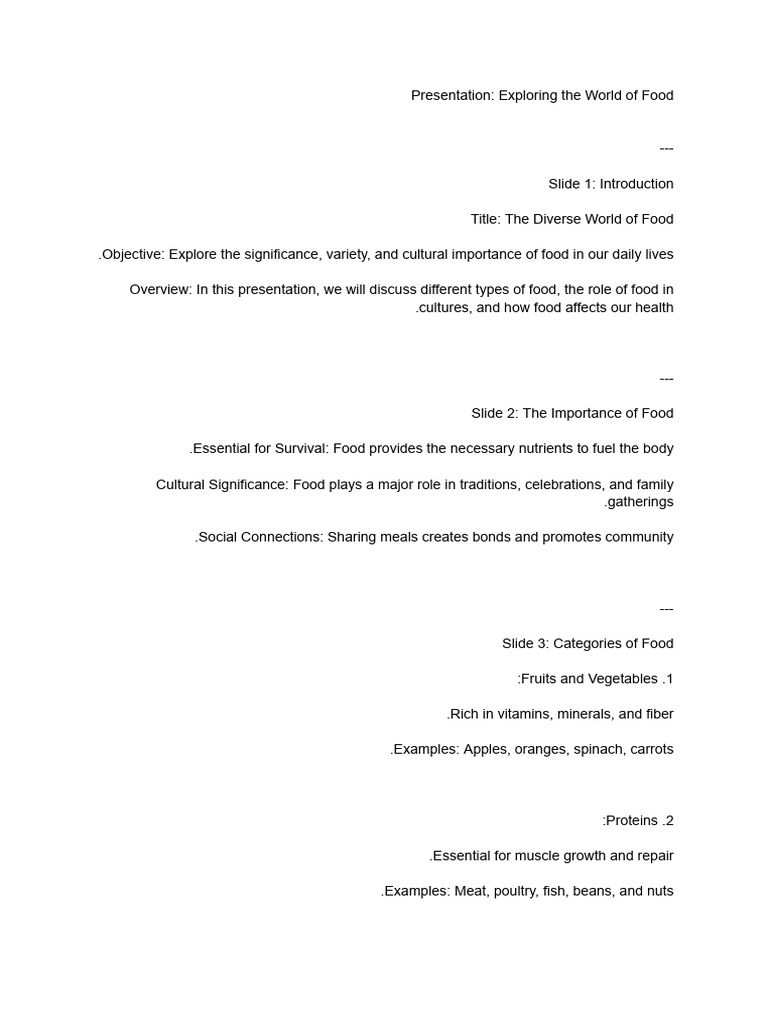 Exploring Food's Cultural and Health Impact | PDF | Foods | Diet ...