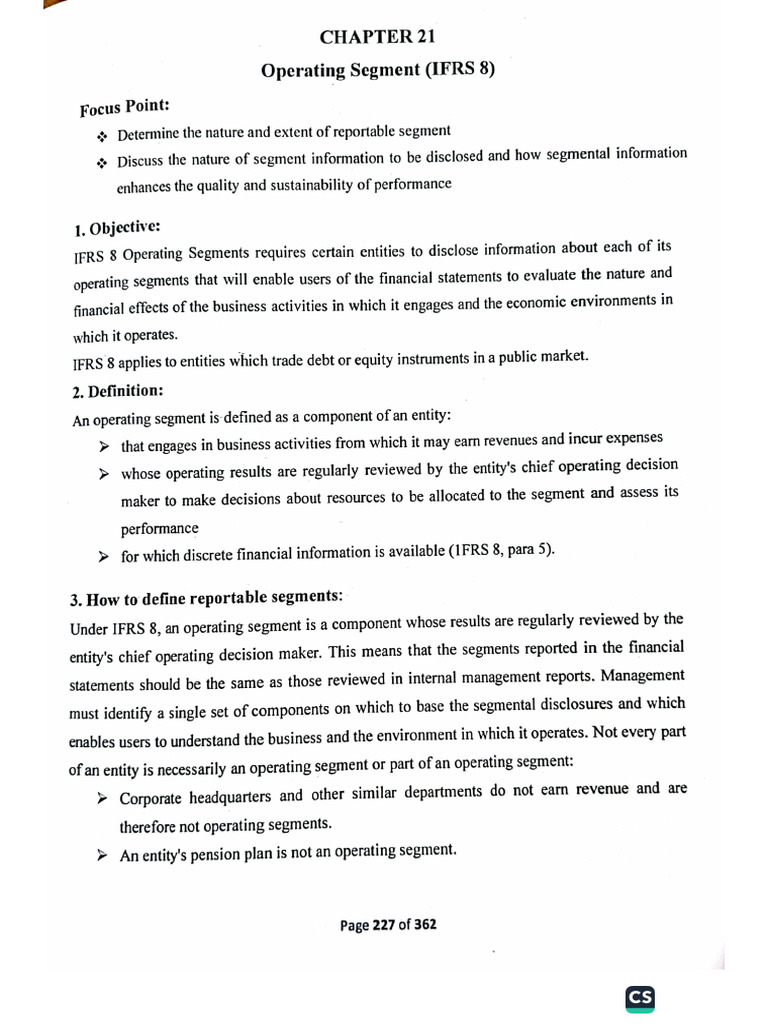 Chap.21 (Operating Segment) | PDF